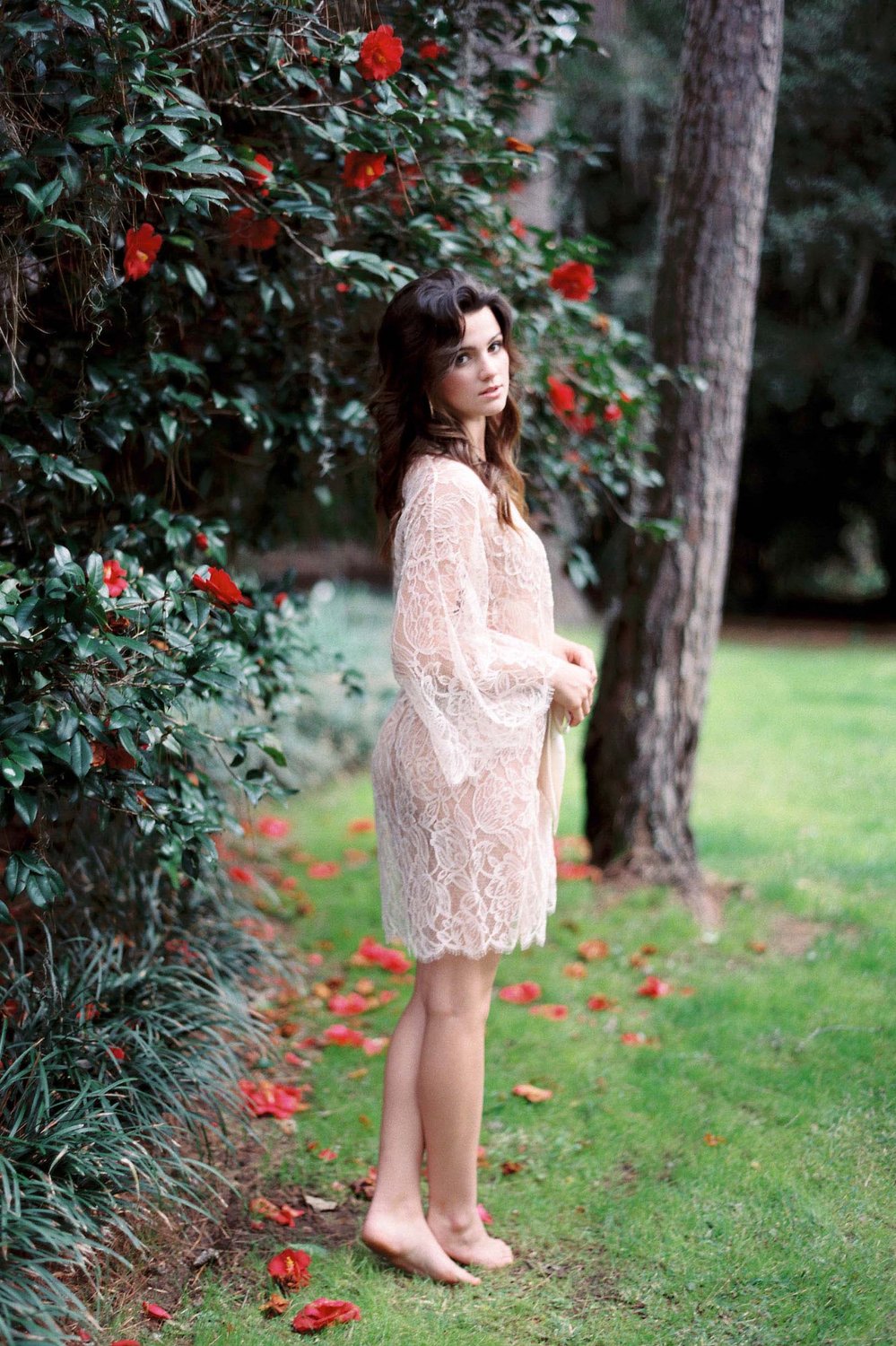 Tulip French Lace & Silk Bridal Kimono Robe in Blush Pink - Vera Wang ...