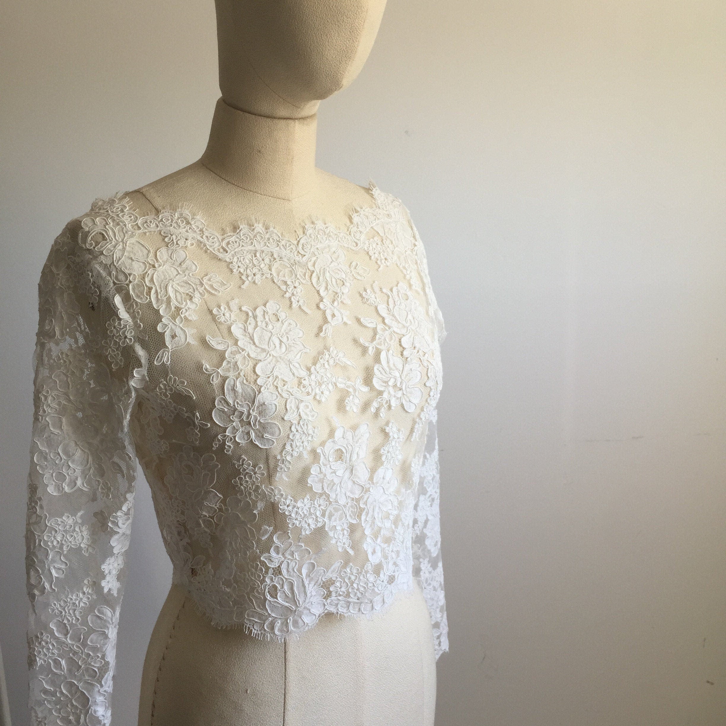 Dominique French lace bolero shrug jacket in black ...